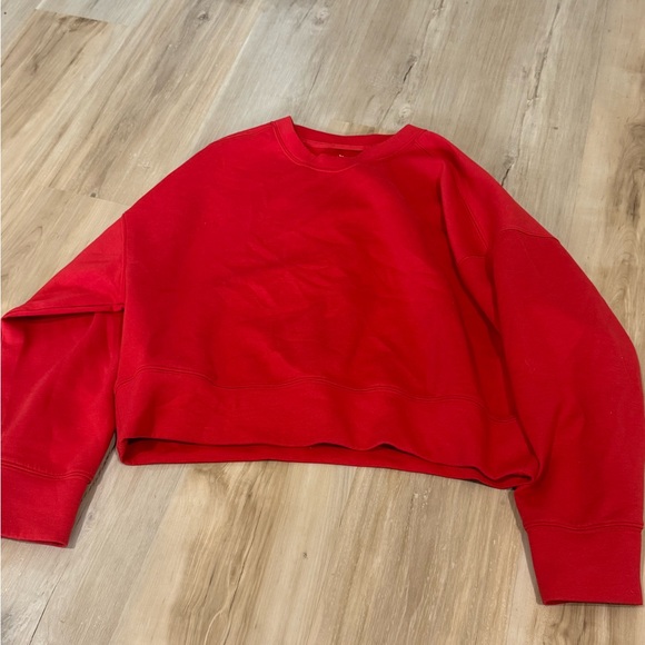 Tops | Red Cropped Sweatshirt | Poshmark